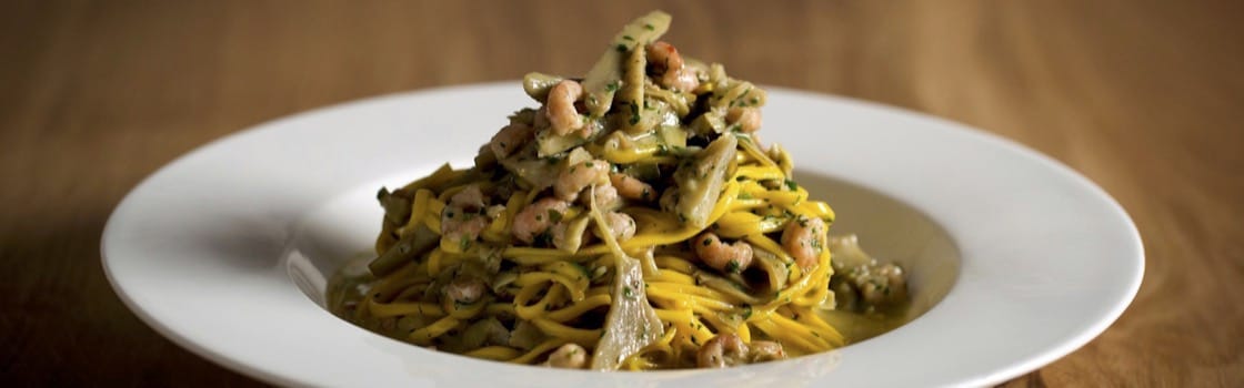 Recipe: Tagliarini With Brown Shrimps, Violet Artichokes, Butter And ...
